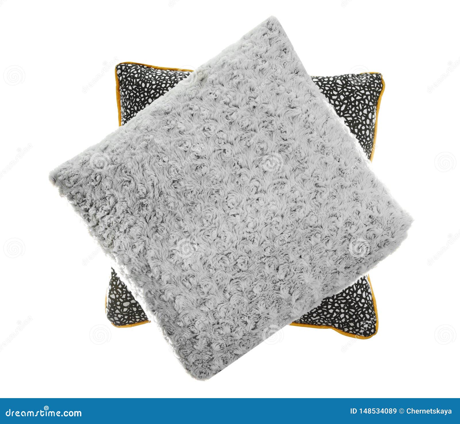 Stack of Decorative Pillows Isolated on White Stock Image - Image of ...