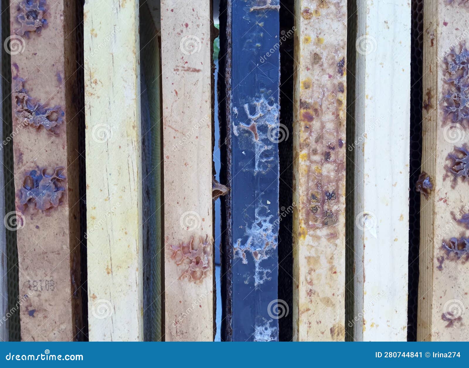 Stack of Deep Honey Beehive Frames Stock Image - Image of yellow ...
