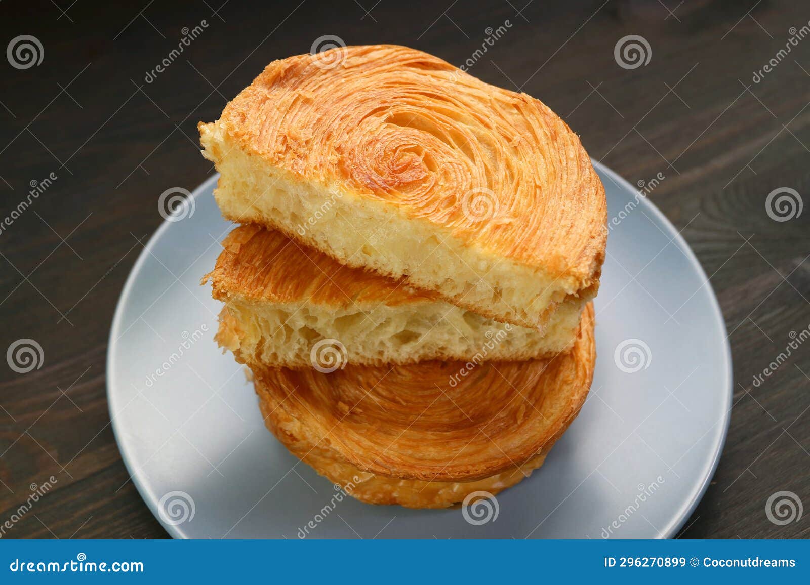 Stack of Spiral Shaped Supreme Croissants Stock Image - Image of stack ...