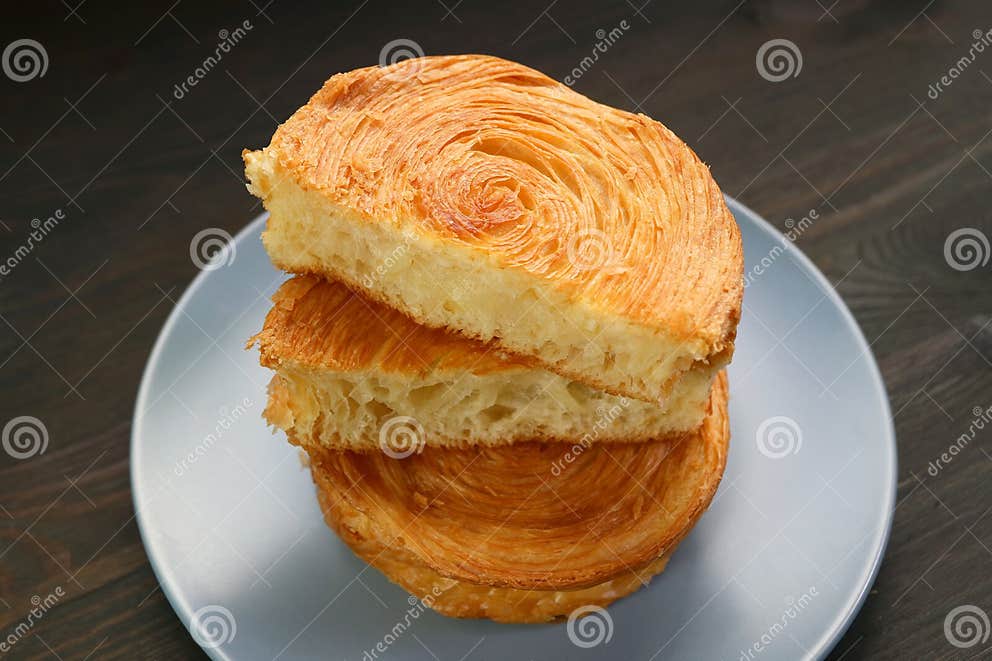 Stack of Spiral Shaped Supreme Croissants Stock Image - Image of stack ...