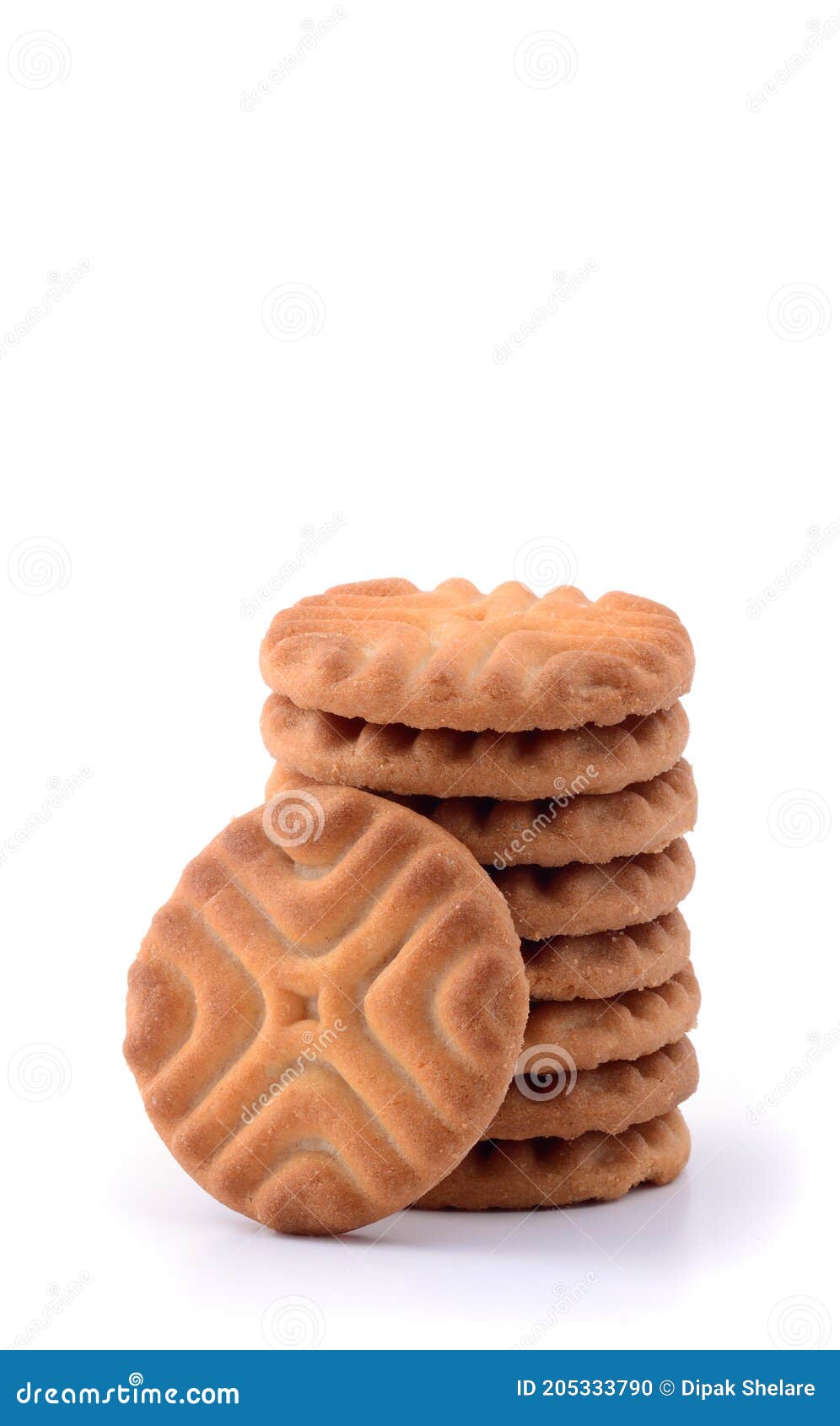 A Stack of Delicious Biscuits Isolated on White, Cookies Stock Photo ...