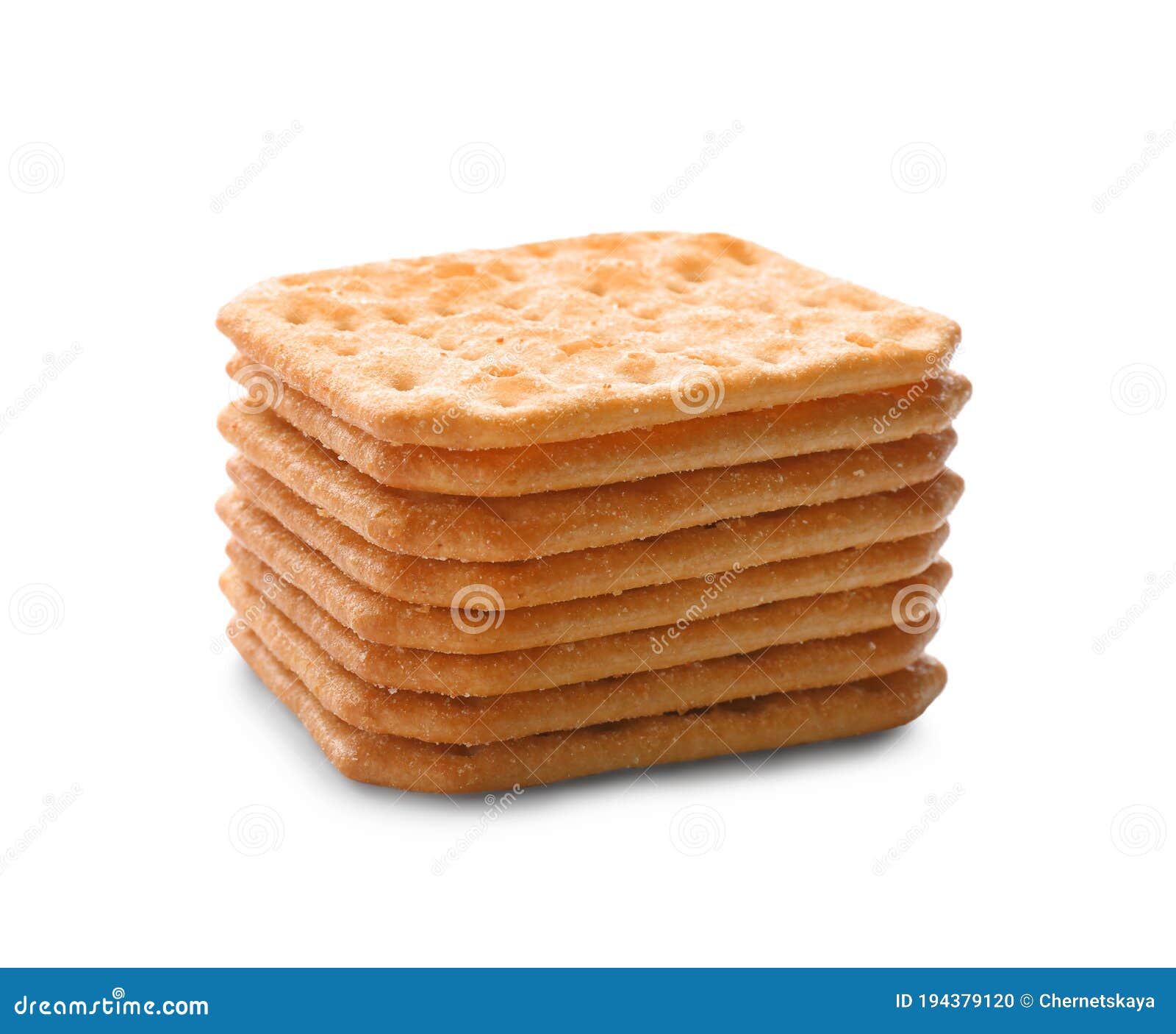 Stack of Delicious Crispy Crackers Isolated Stock Photo - Image of ...