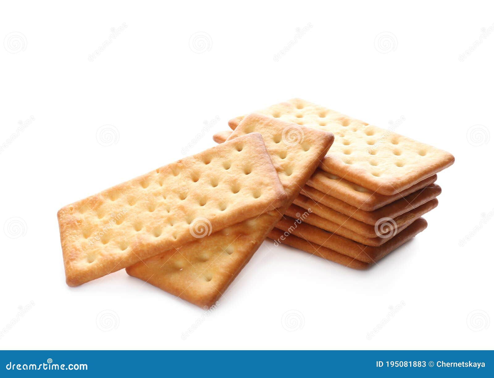 Stack of Delicious Crispy Crackers Isolated Stock Image - Image of ...