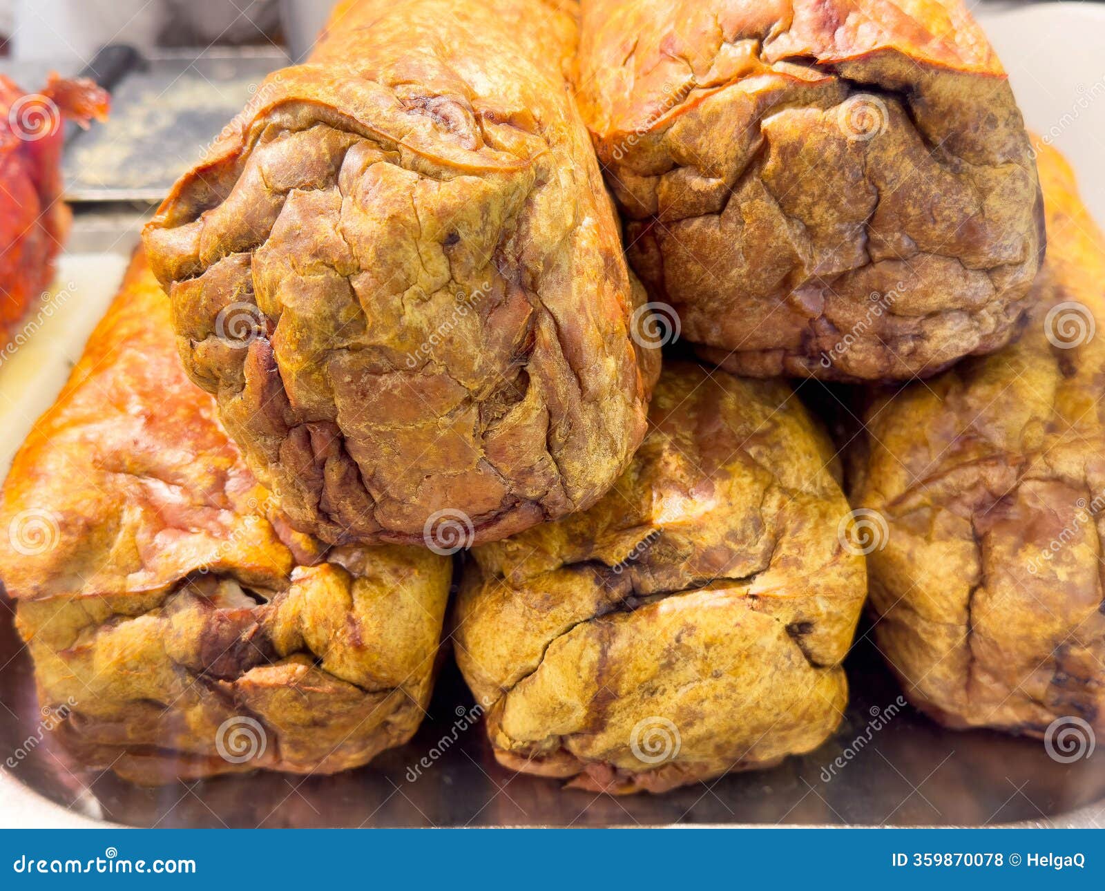 Stack of Delicious Nigerian Sausages (suya) in a Market Display Stock ...