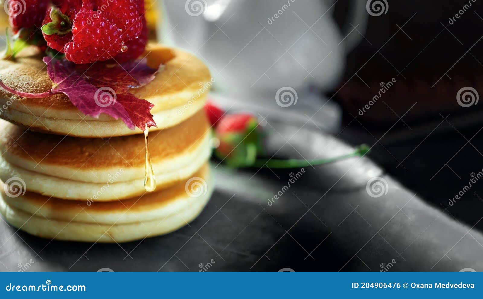 Stack of Delicious Pancakes on Plate Isolated on White Stock Photo ...