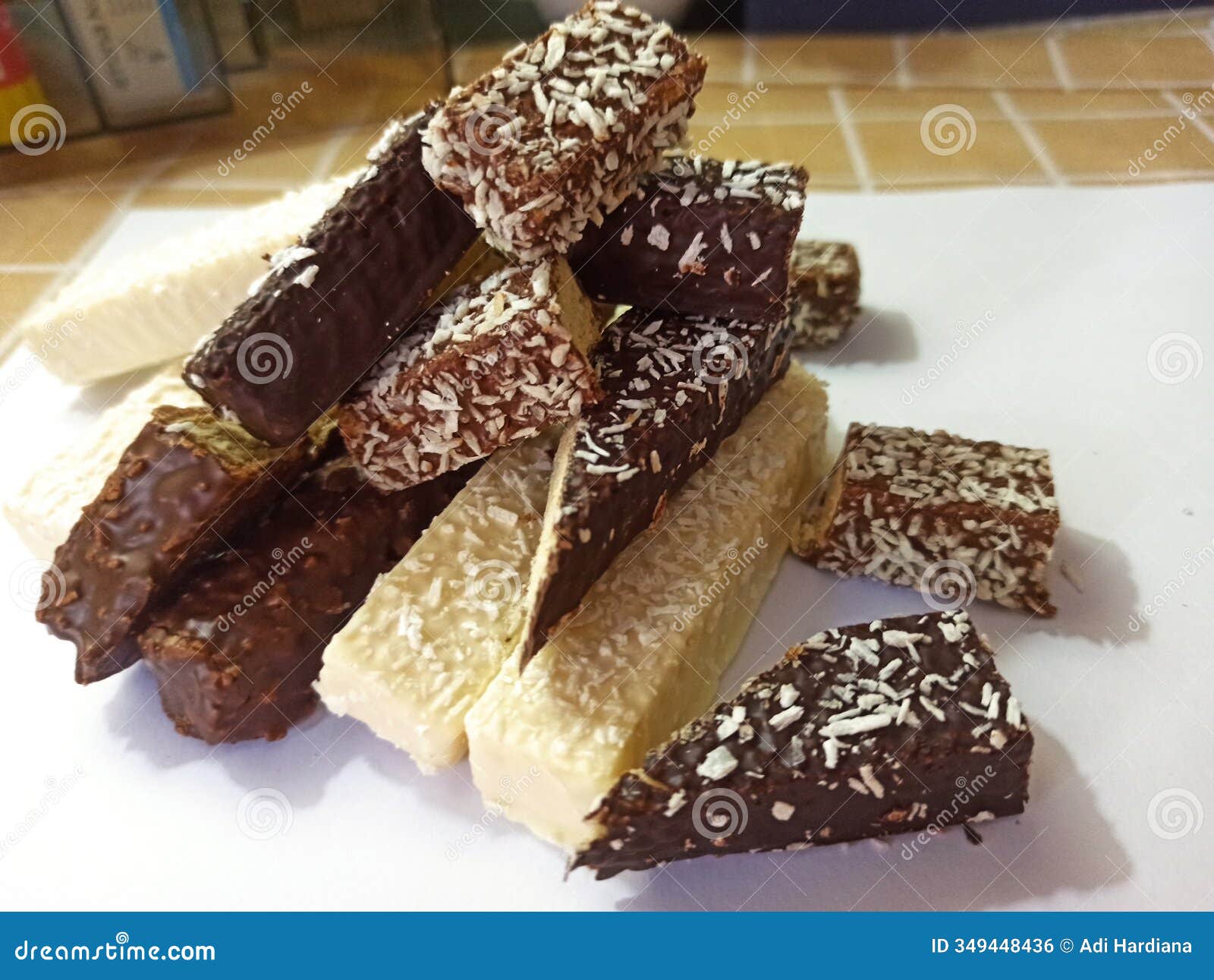 A Stack of Delicious Sweet Chocolate Snacks To Enjoy with Friends Stock ...