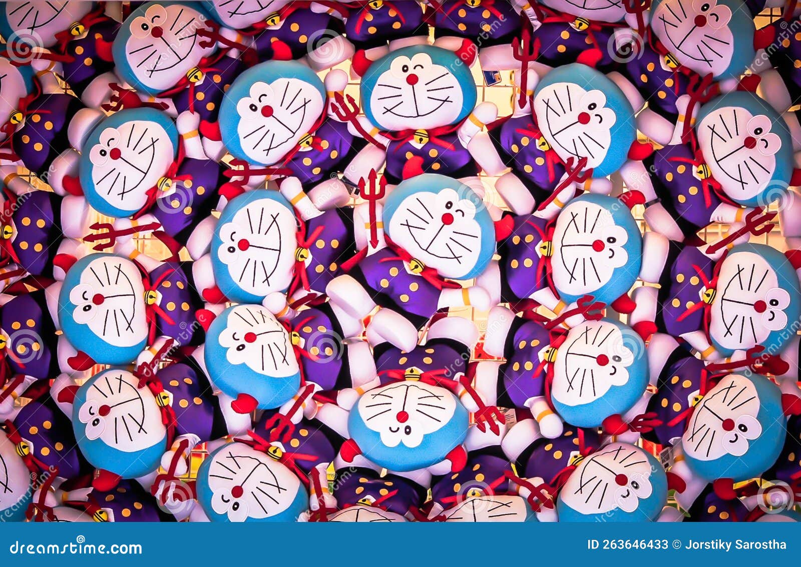 Devil Doraemon editorial stock photo. Image of gift - 263646433