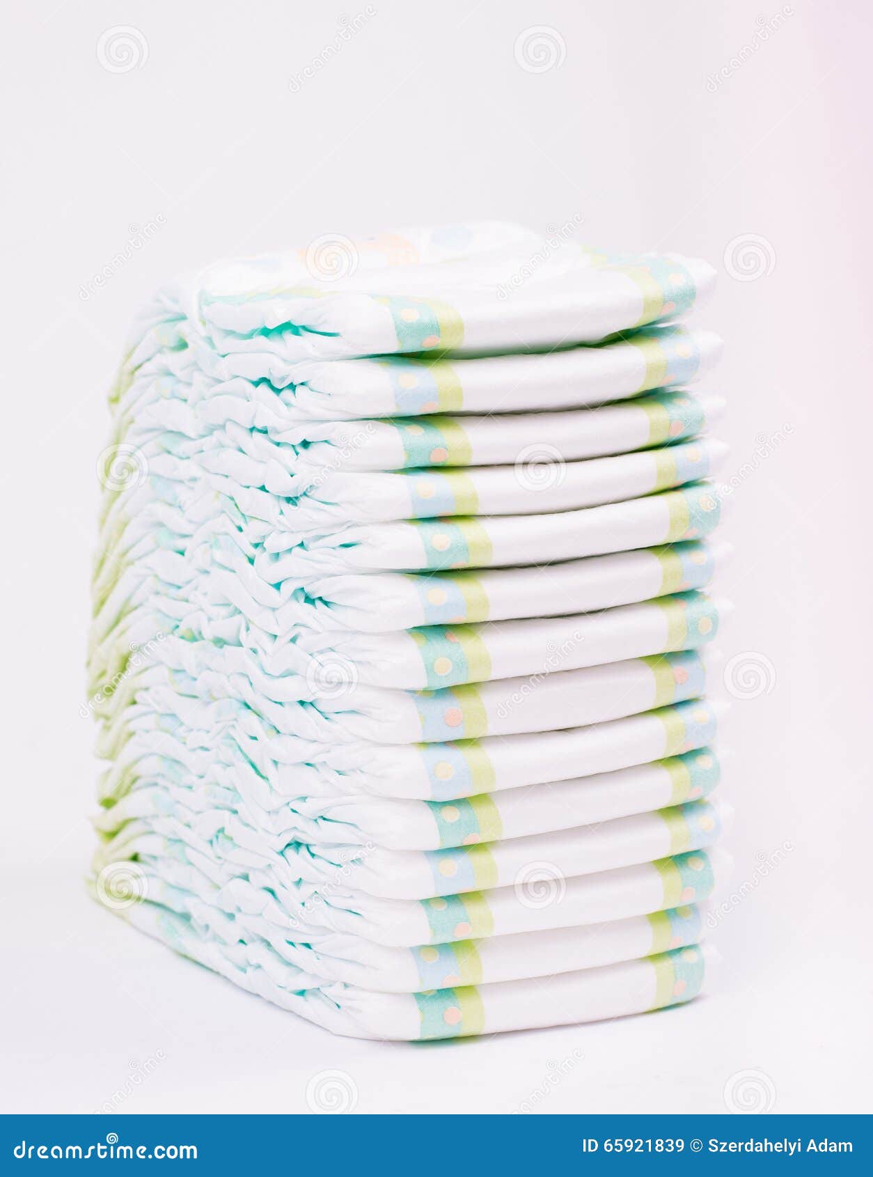 Stack of Diapers isolated stock image. Image of child - 65921839