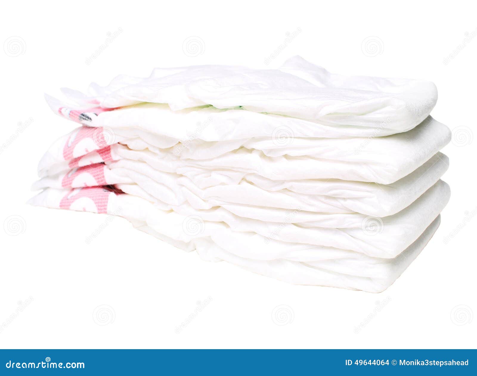 Stack of Diapers Isolated on White Stock Photo - Image of body, pile ...