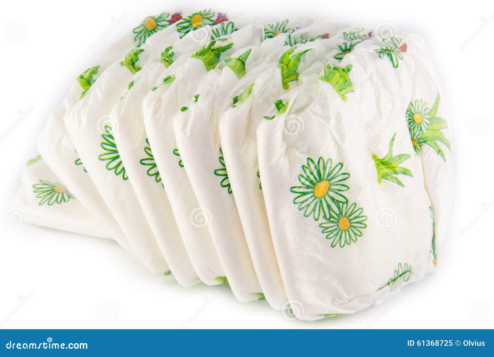 Stack of diapers isolated stock image. Image of newborn - 61368725