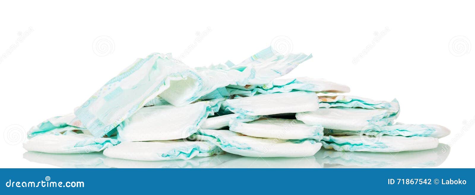 Stack of Diapers Isolated on White Background. Stock Photo - Image of ...