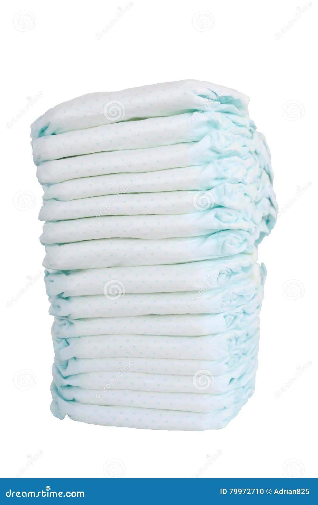 Stack of Diapers Isolated on White Background Stock Photo - Image of ...