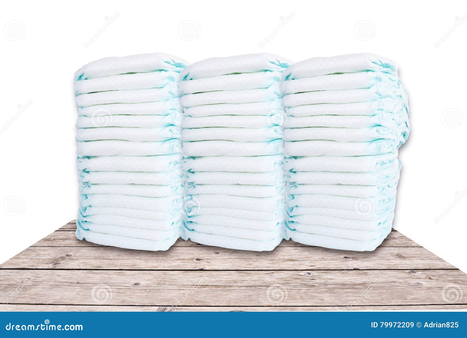 Stack of Diapers Isolated on White Background Stock Image - Image of ...