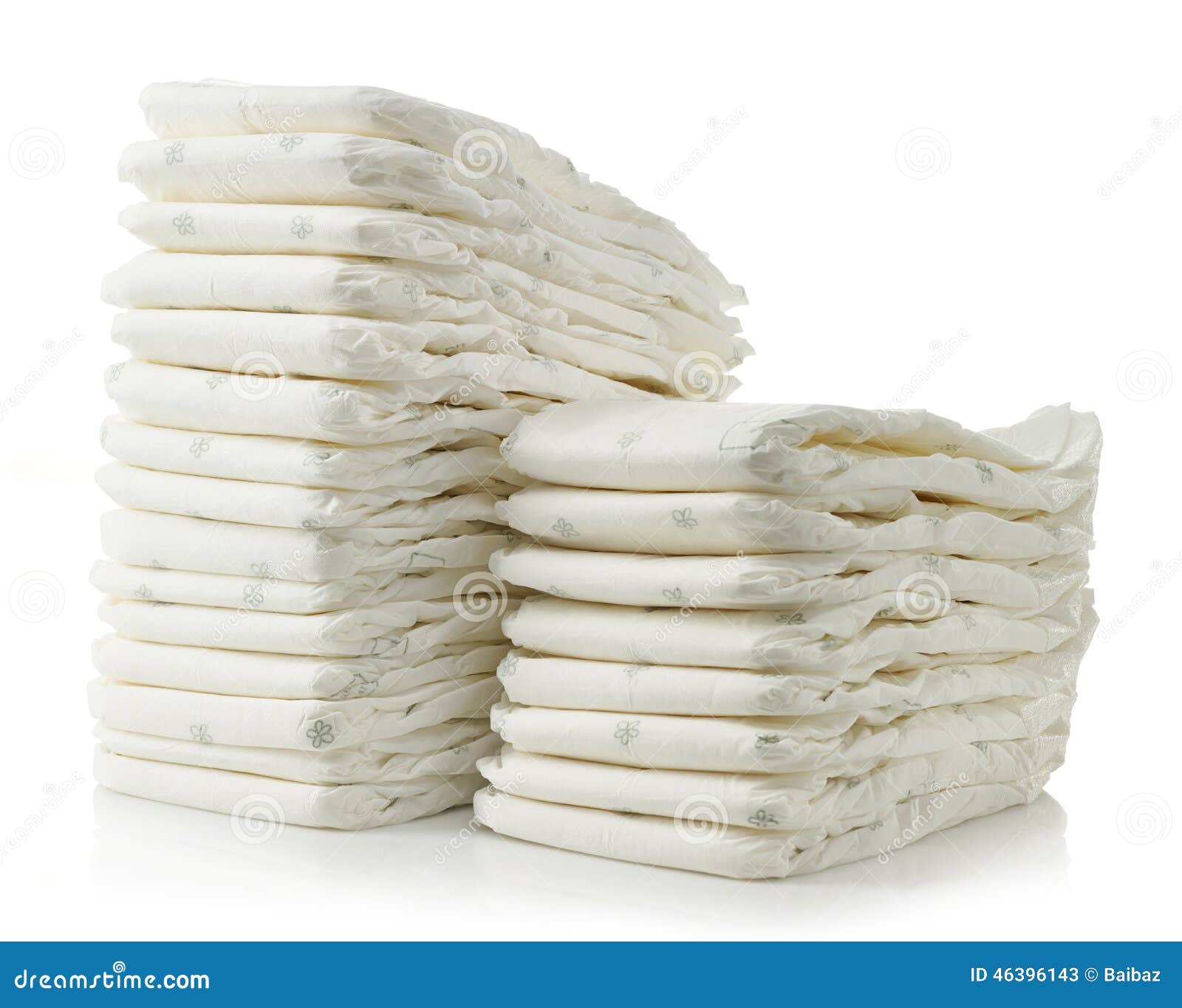 Stack of diapers stock image. Image of care, white, newborn - 46396143