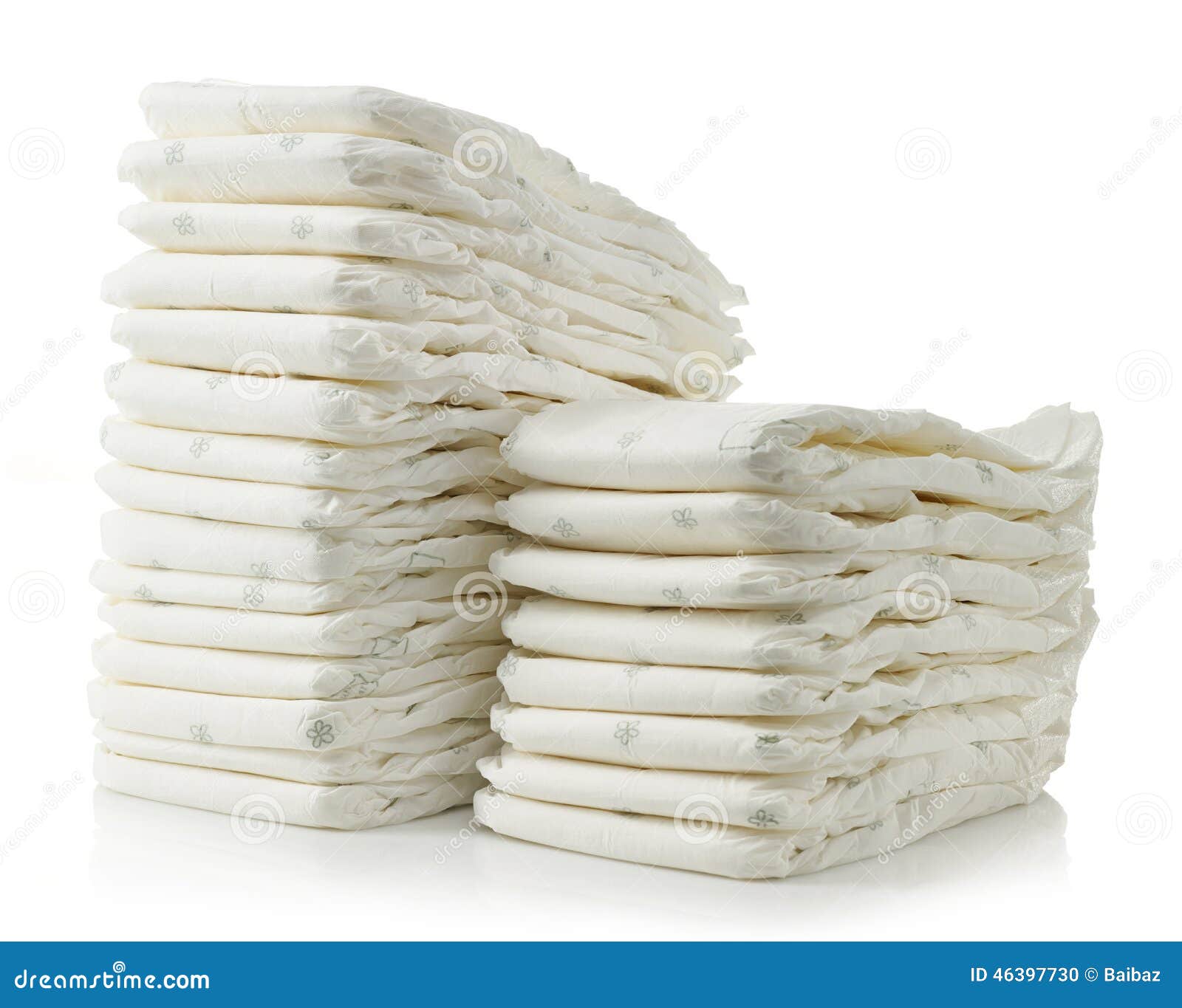 Stack of diapers stock photo. Image of isolated, stack - 46397730