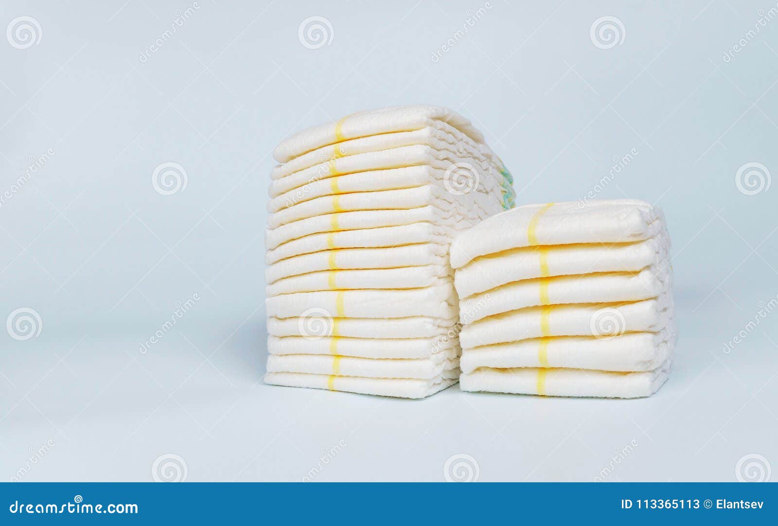 A Stack of Diapers on a White Background Stock Image - Image of stack ...