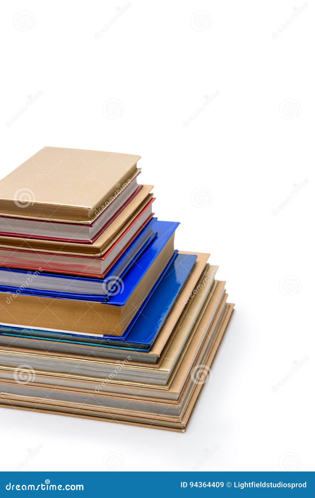 Stack of Different Books Isolated on White Stock Image - Image of ...