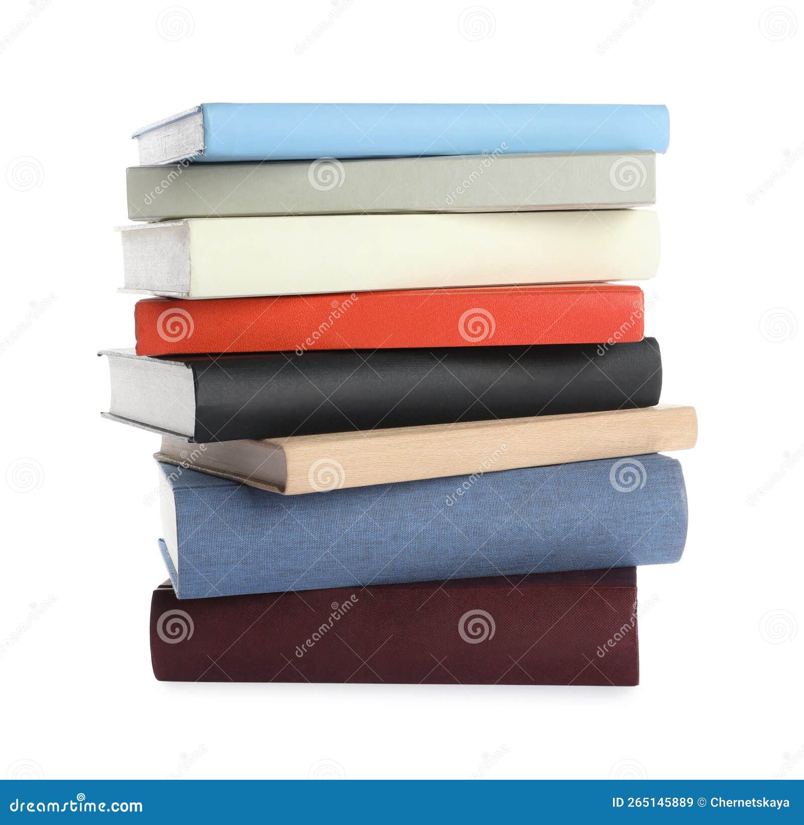 Stack of Different Books on White Background Stock Image - Image of ...