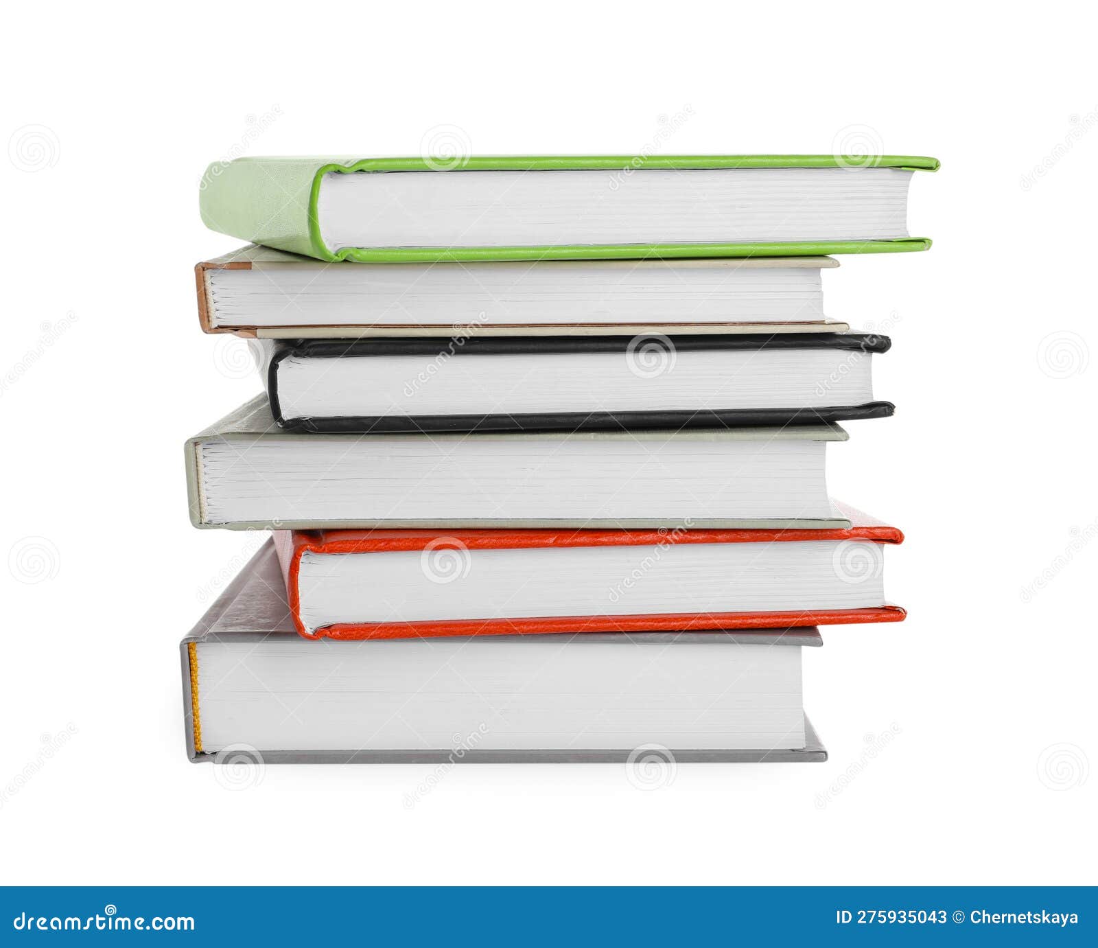Stack of Different Books on White Background Stock Image - Image of ...