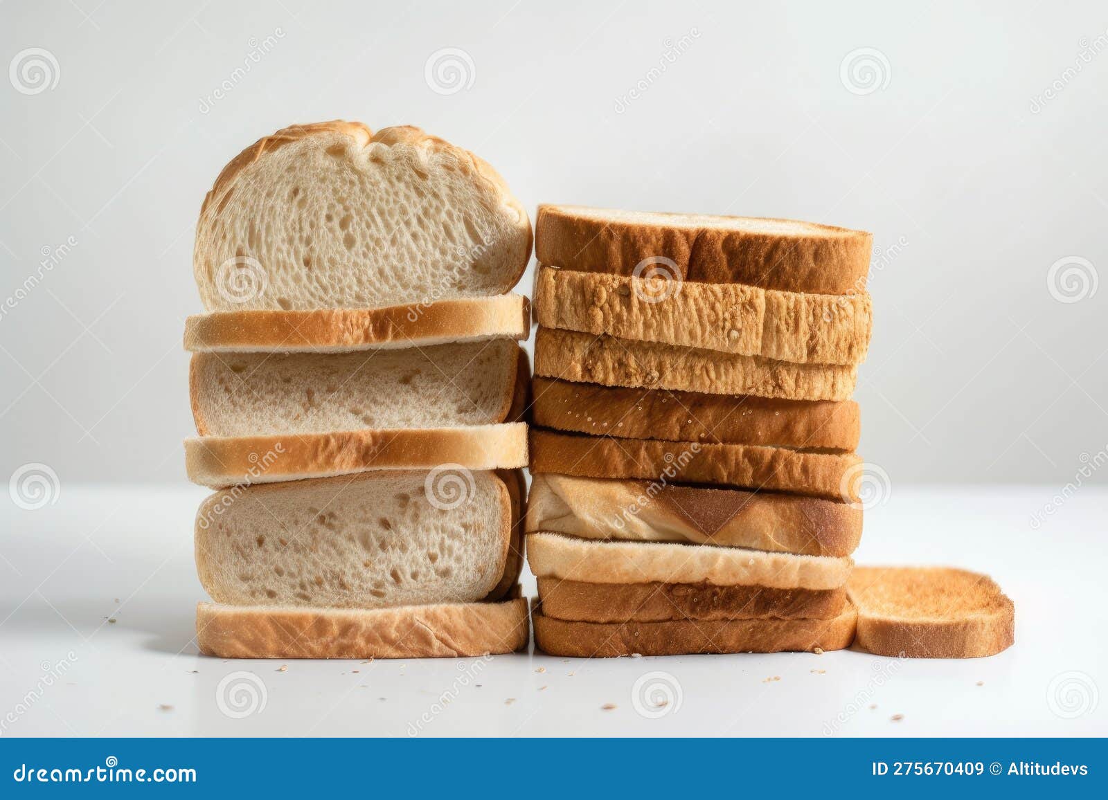Stack of Different Bread Shapes, Each One Scored for Neat and ...