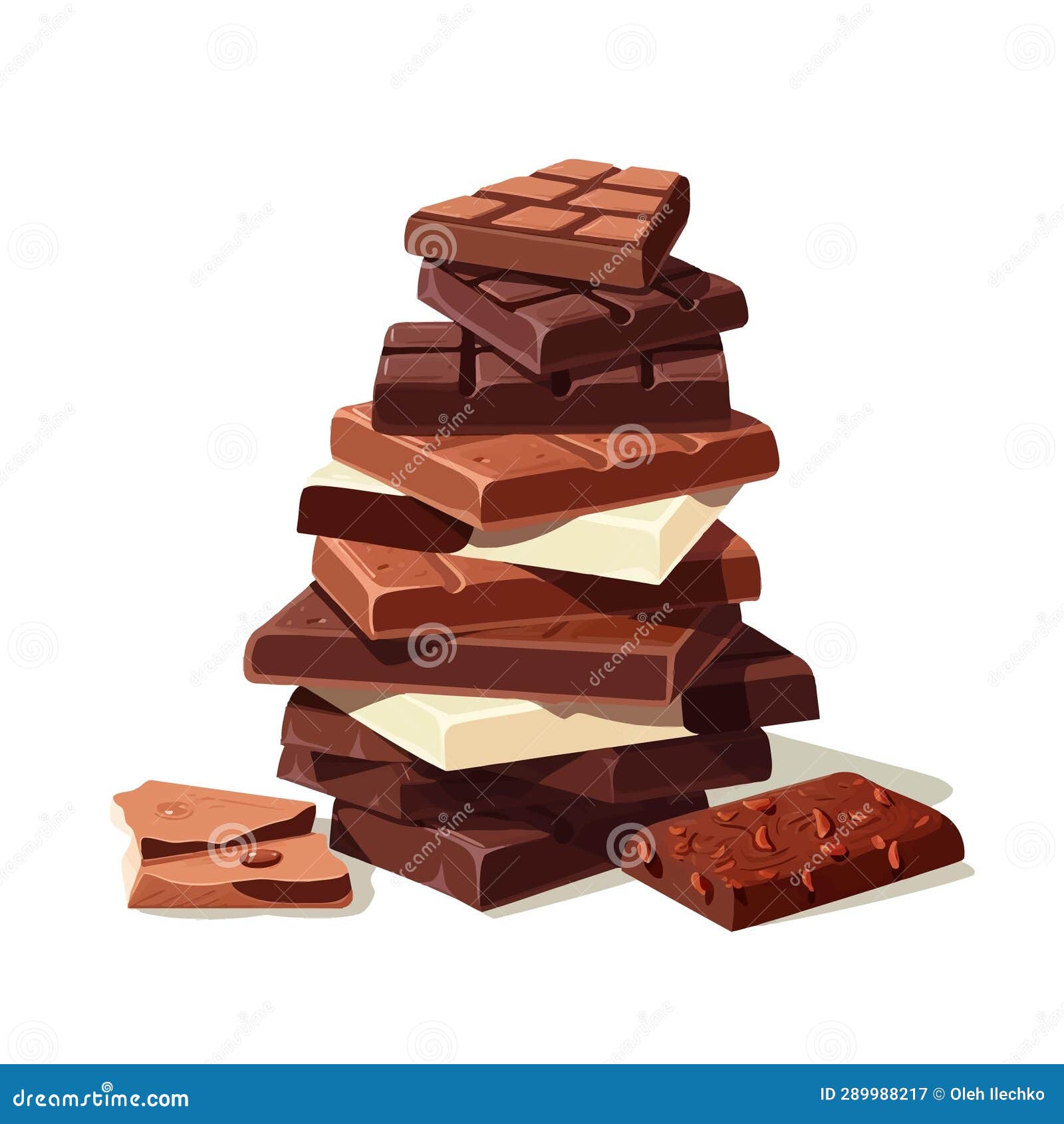 Stack of Different Chocolate Vector Flat Isolated Illustration Stock ...
