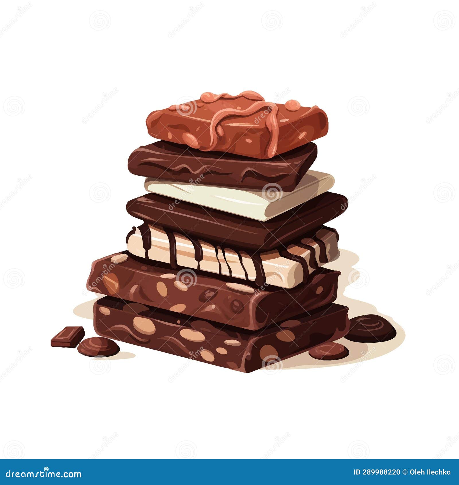 Stack of Different Chocolate Vector Flat Isolated Illustration Stock ...