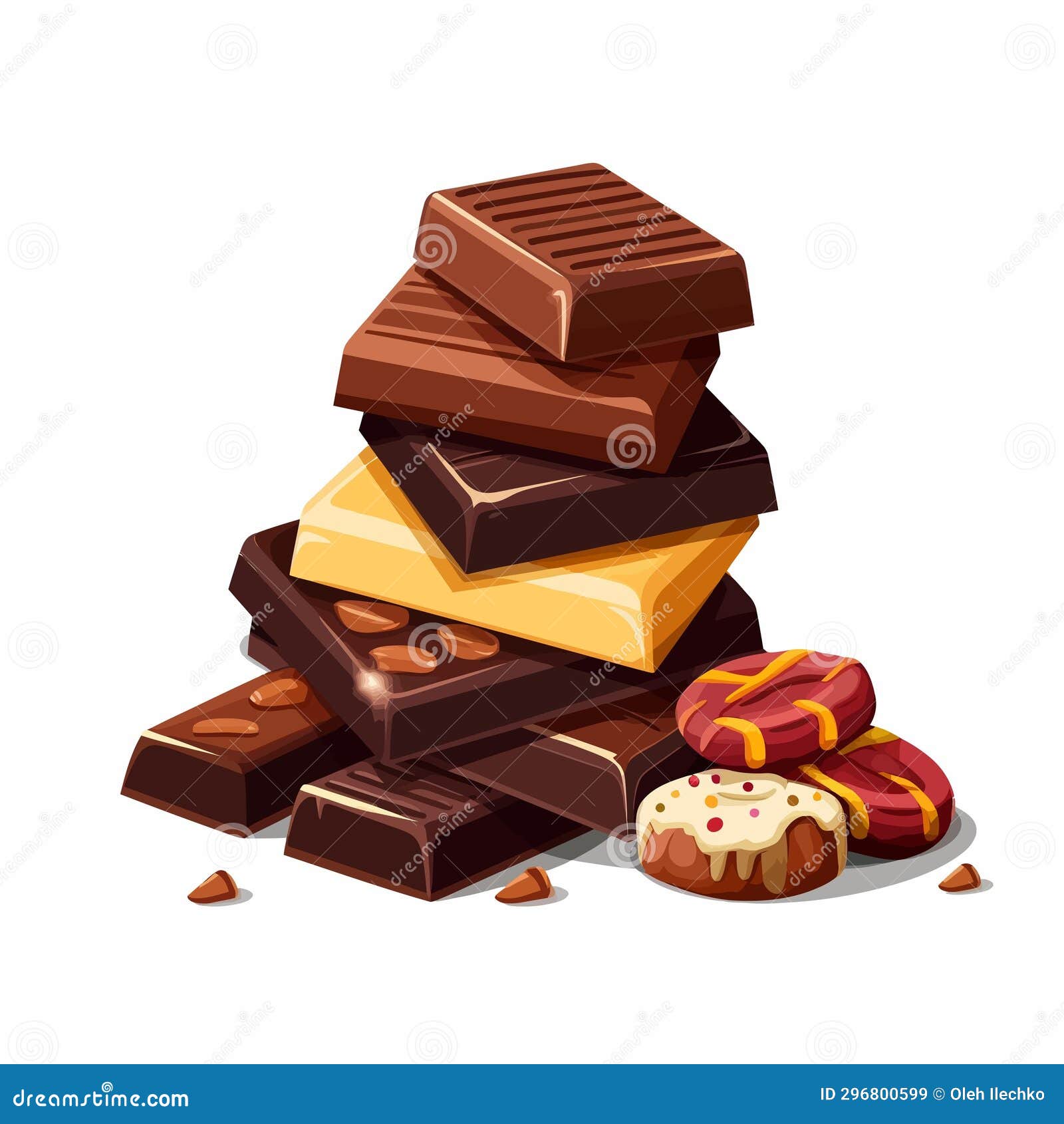 Stack of Different Chocolate Vector Flat Isolated Illustration Stock ...