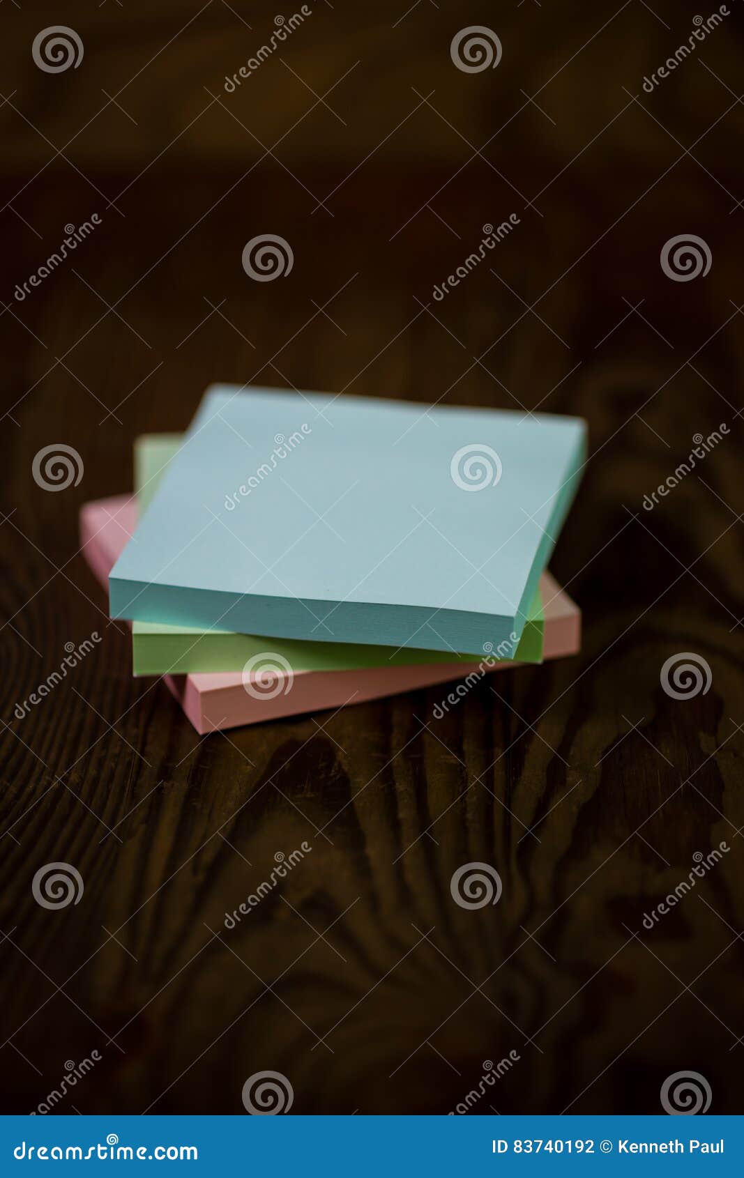 Stack of Different Colored Notepads Stock Photo - Image of message ...