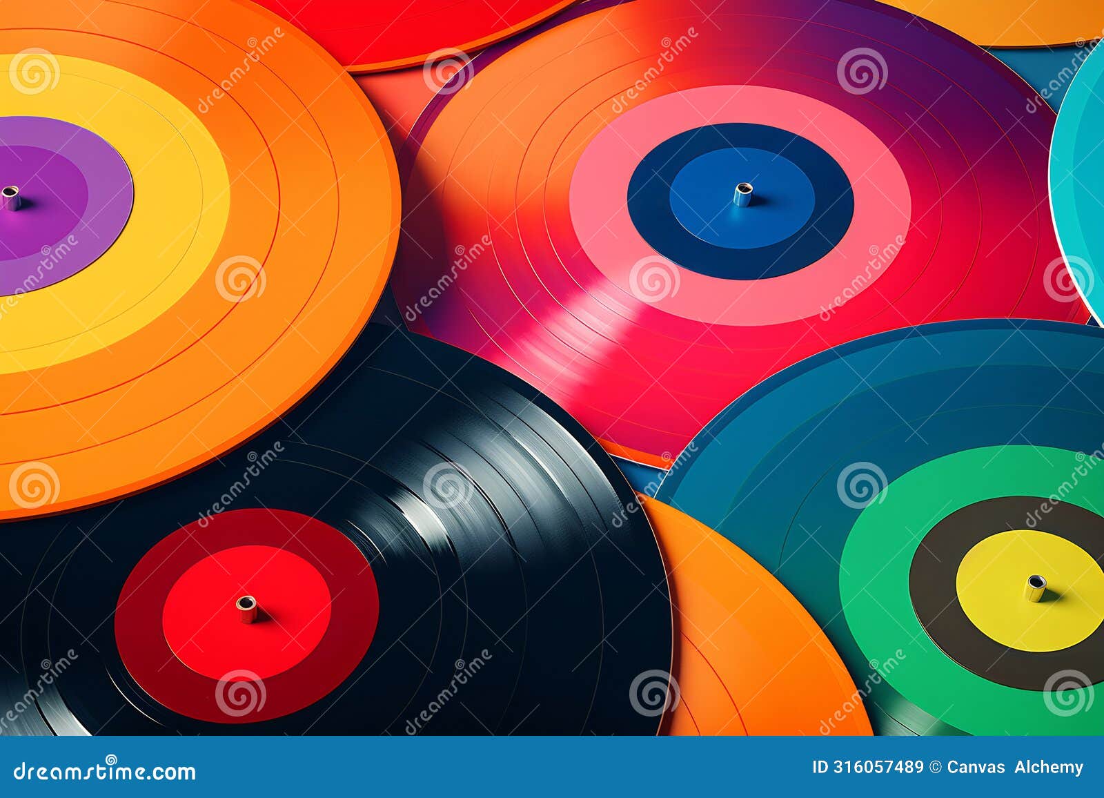 Stack of Different Colored Records Stock Image - Image of assortment ...