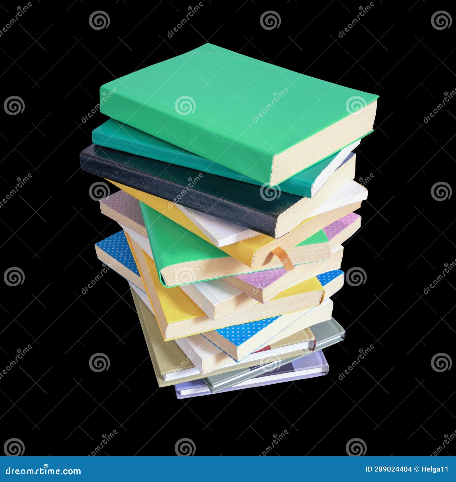 Stack of Colorful Books Isolated on Black Stock Photo - Image of ...