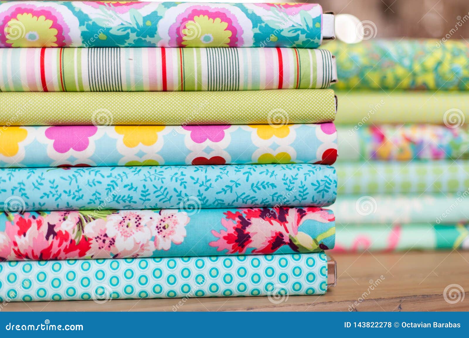 Stack of Different Colorful Fabric Rolls Stock Photo - Image of fresh ...
