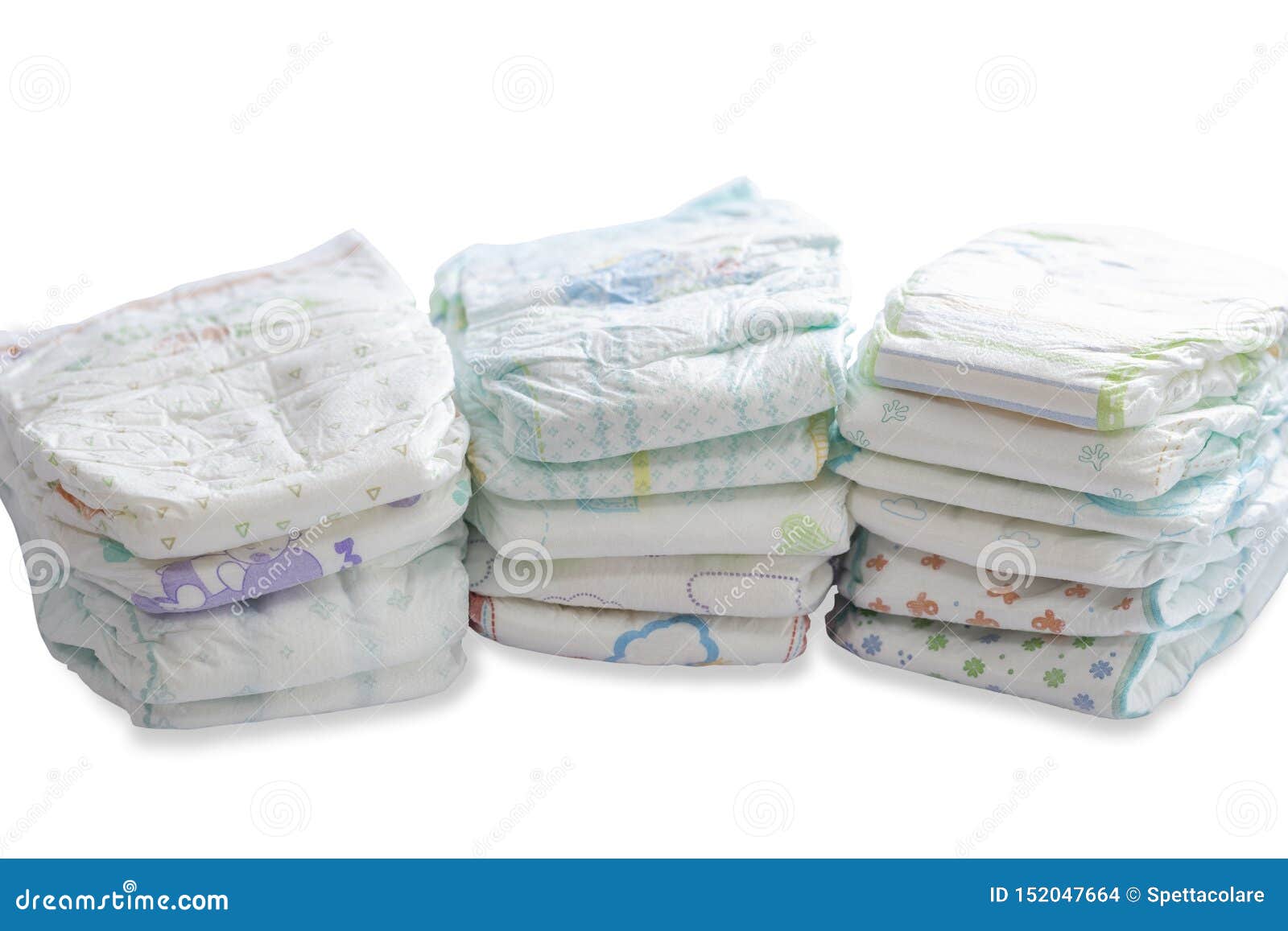Stack of Different Disposable Diapers Stock Photo - Image of hygiene ...