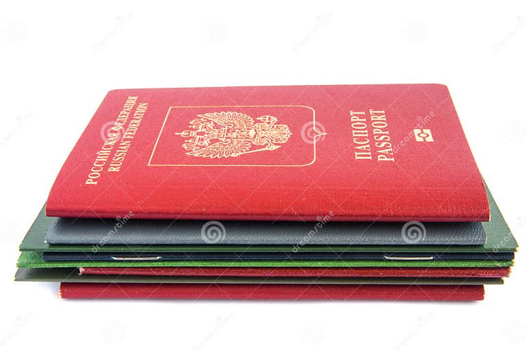 Stack of Documents with Passport Stock Image - Image of closeup ...