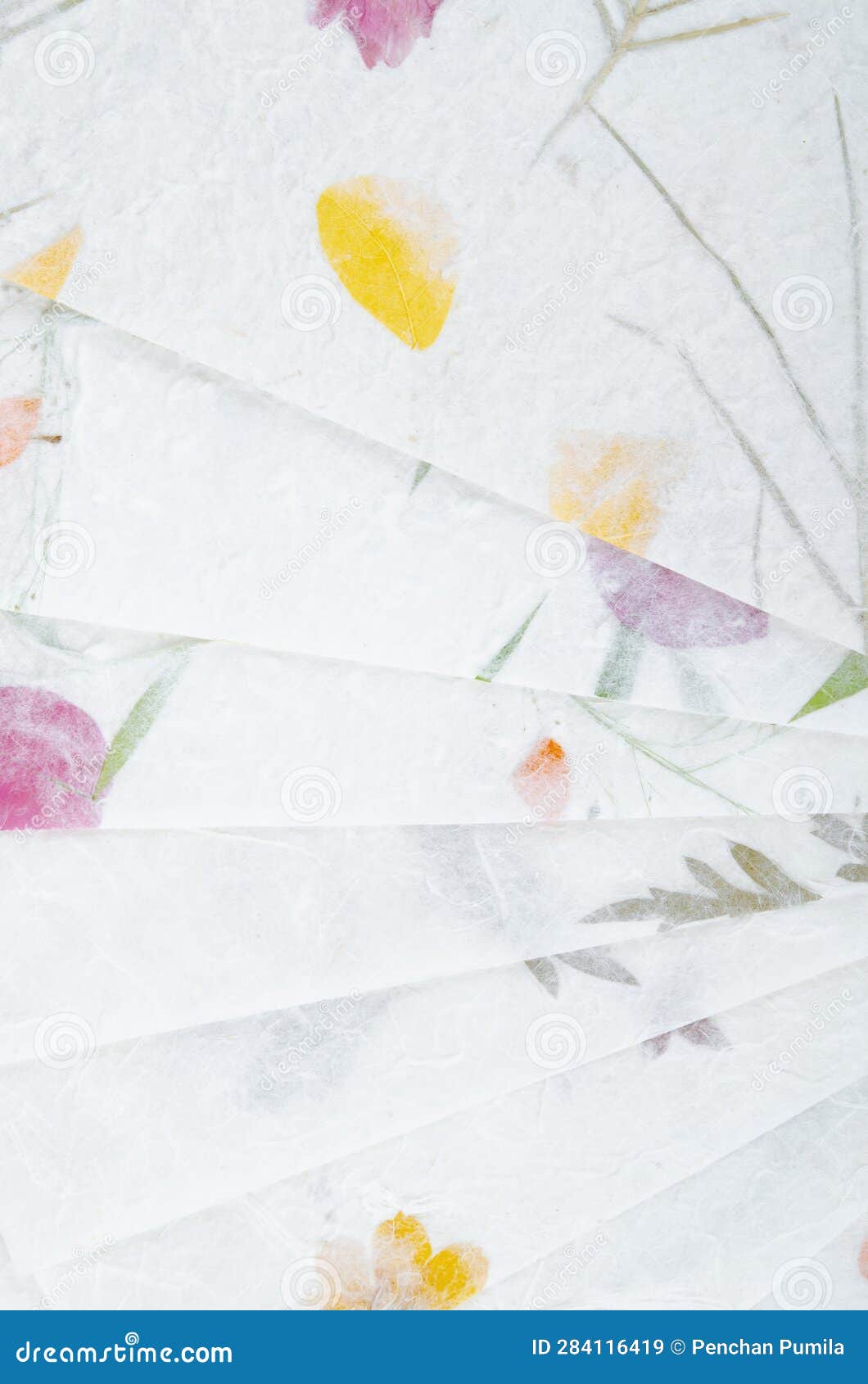 The Stack of Different Dried Flowers Handmade Recycled Paper Stock ...