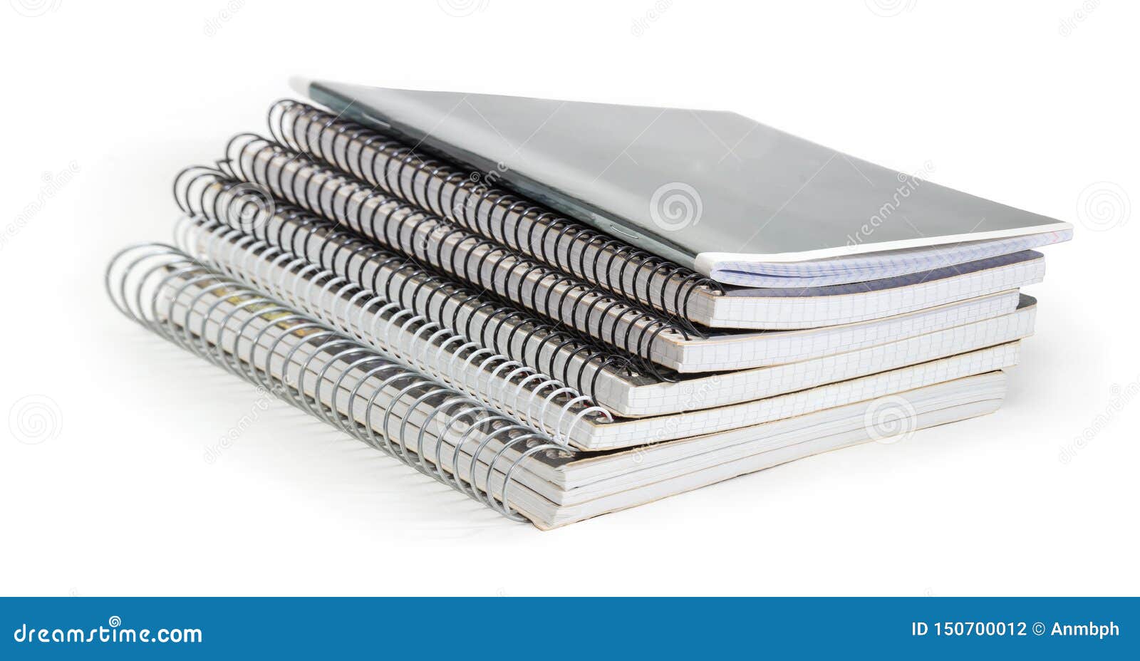 Stack of the Different Exercise Books with Wire Spiral Binding Stock ...