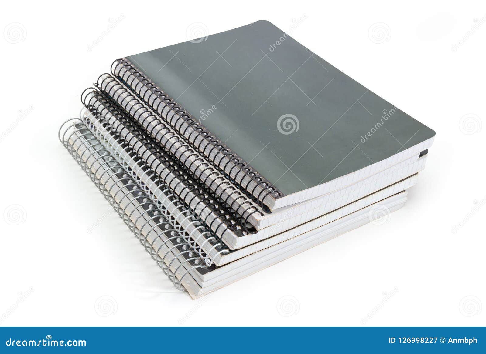 Stack of the Different Exercise Books with Wire Spiral Binding Stock ...