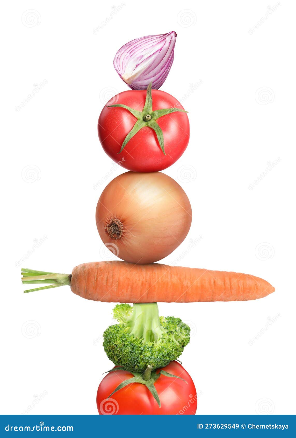 Stack of Different Fresh Vegetables Isolated on White Stock Image ...