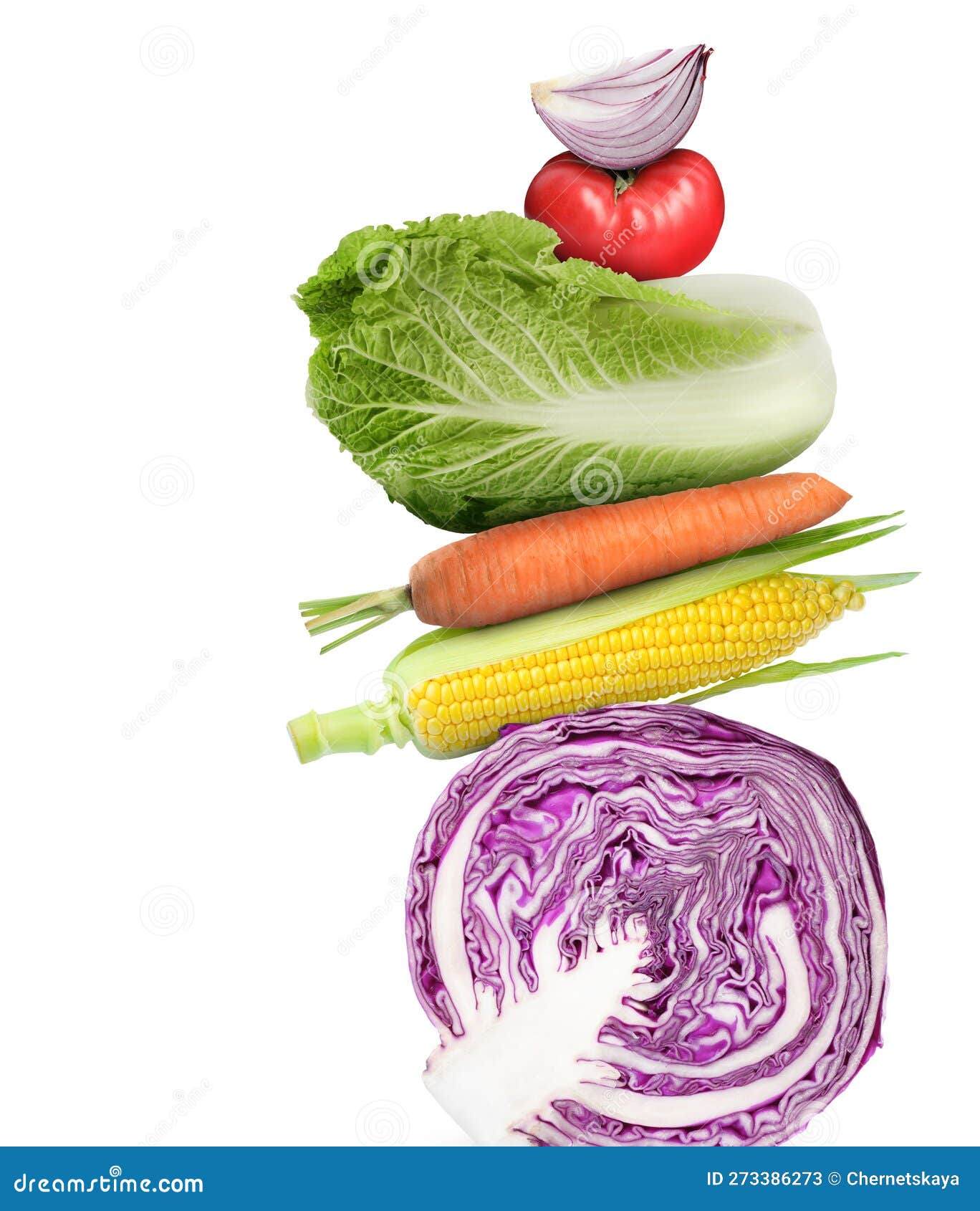 Stack of Different Fresh Vegetables on White Background Stock Image ...