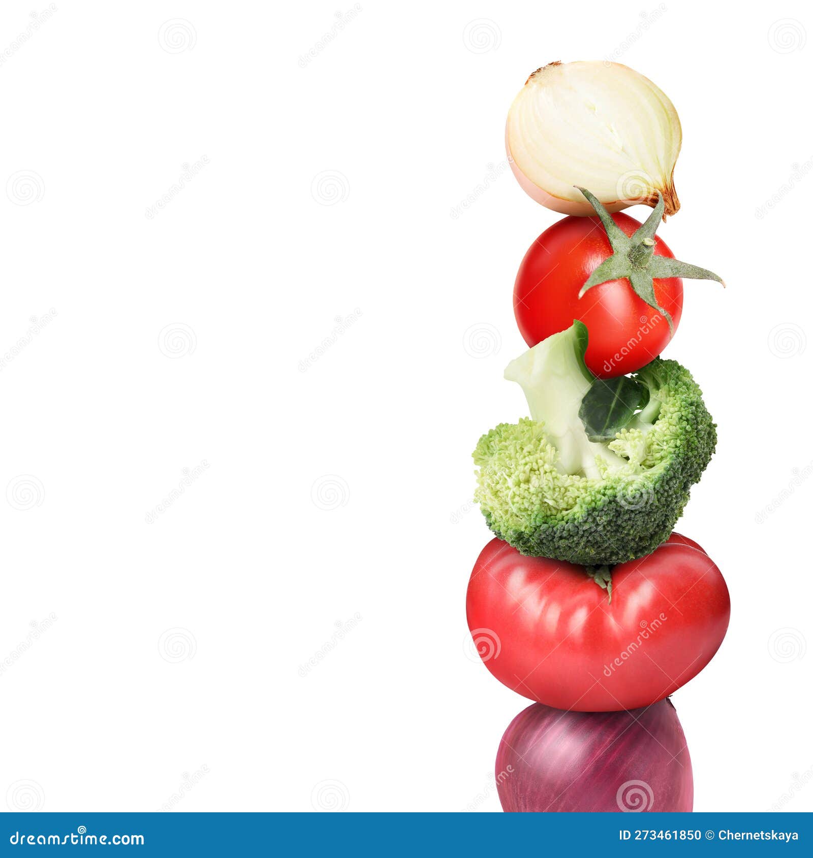 Stack of Different Fresh Vegetables on White Background Stock Photo ...