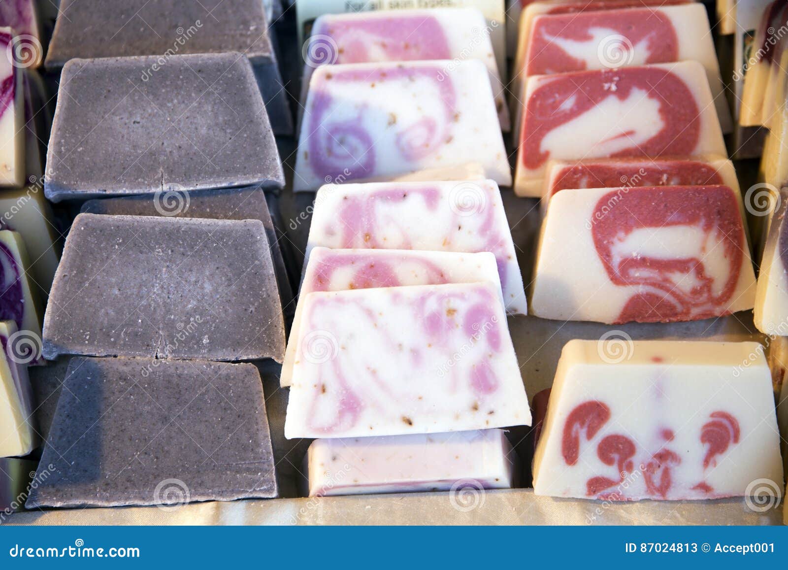 Stack of Different Handmade Soaps on Retail Market Stock Image - Image ...