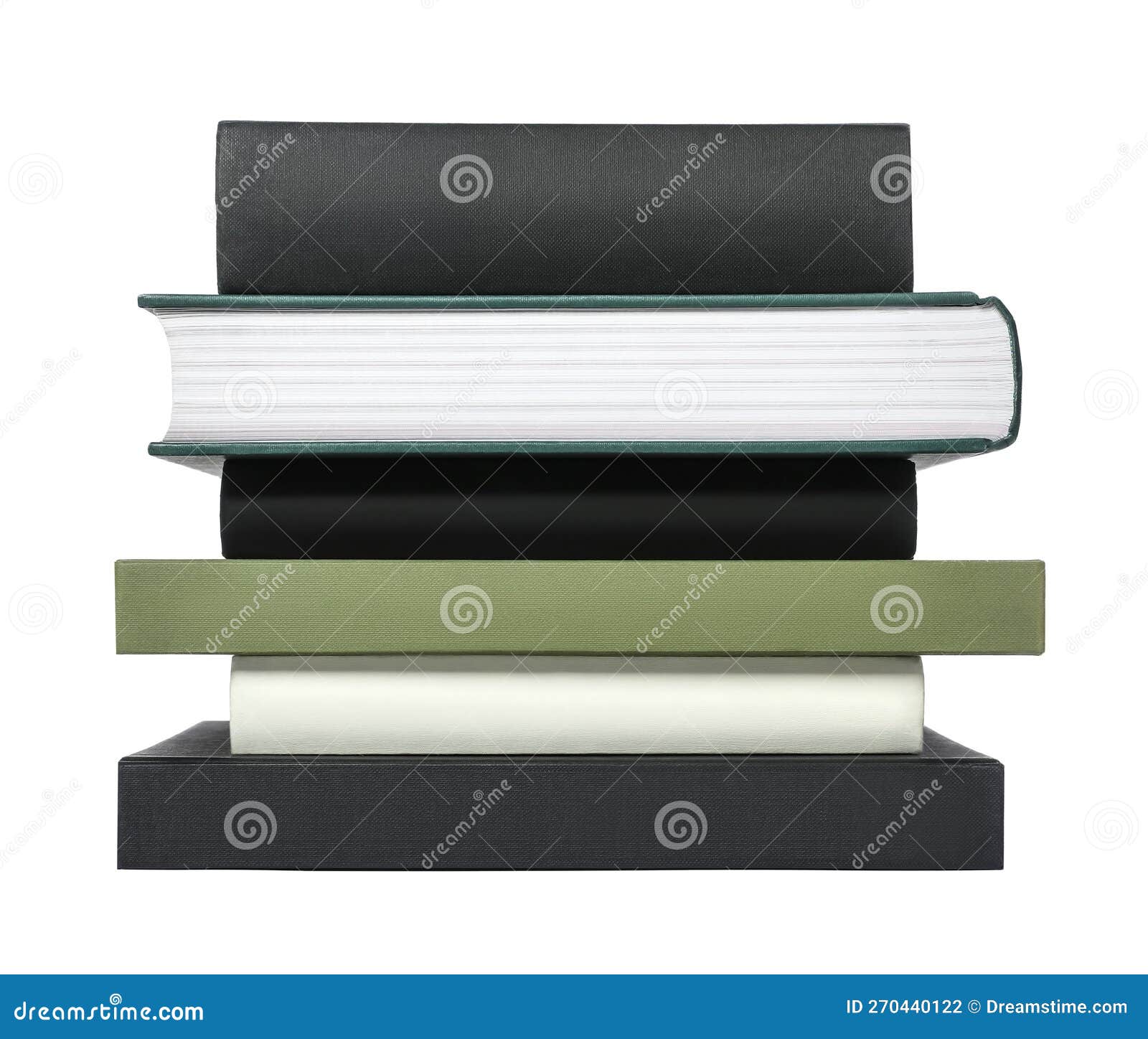 Stack of Different Hardcover Books on White Background Stock Photo ...