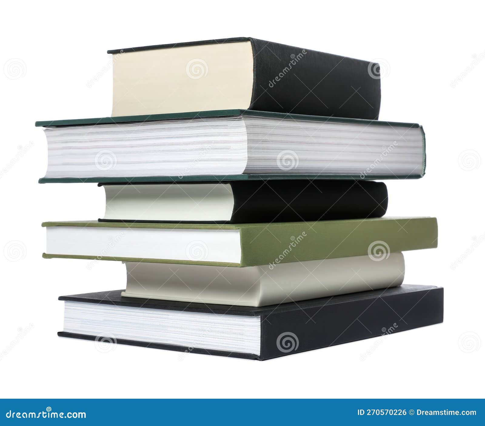 Stack of Different Hardcover Books on White Background Stock Photo ...