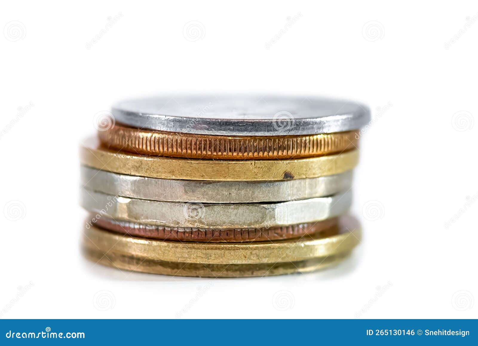 Stack of Different Indian Rupee Coins on White Background Stock Photo ...