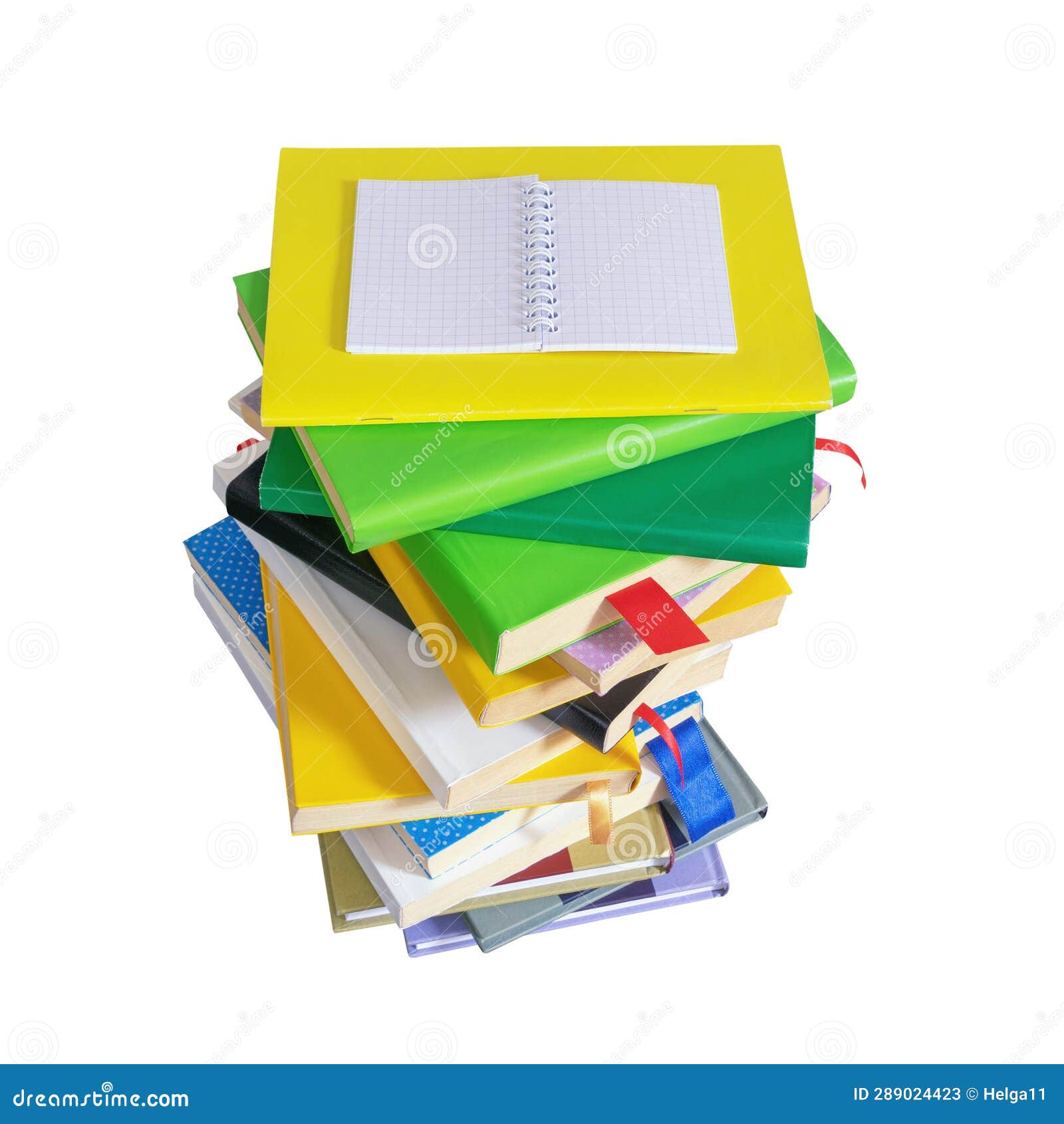 Stack of Different Books Isolated on White Stock Image - Image of ...