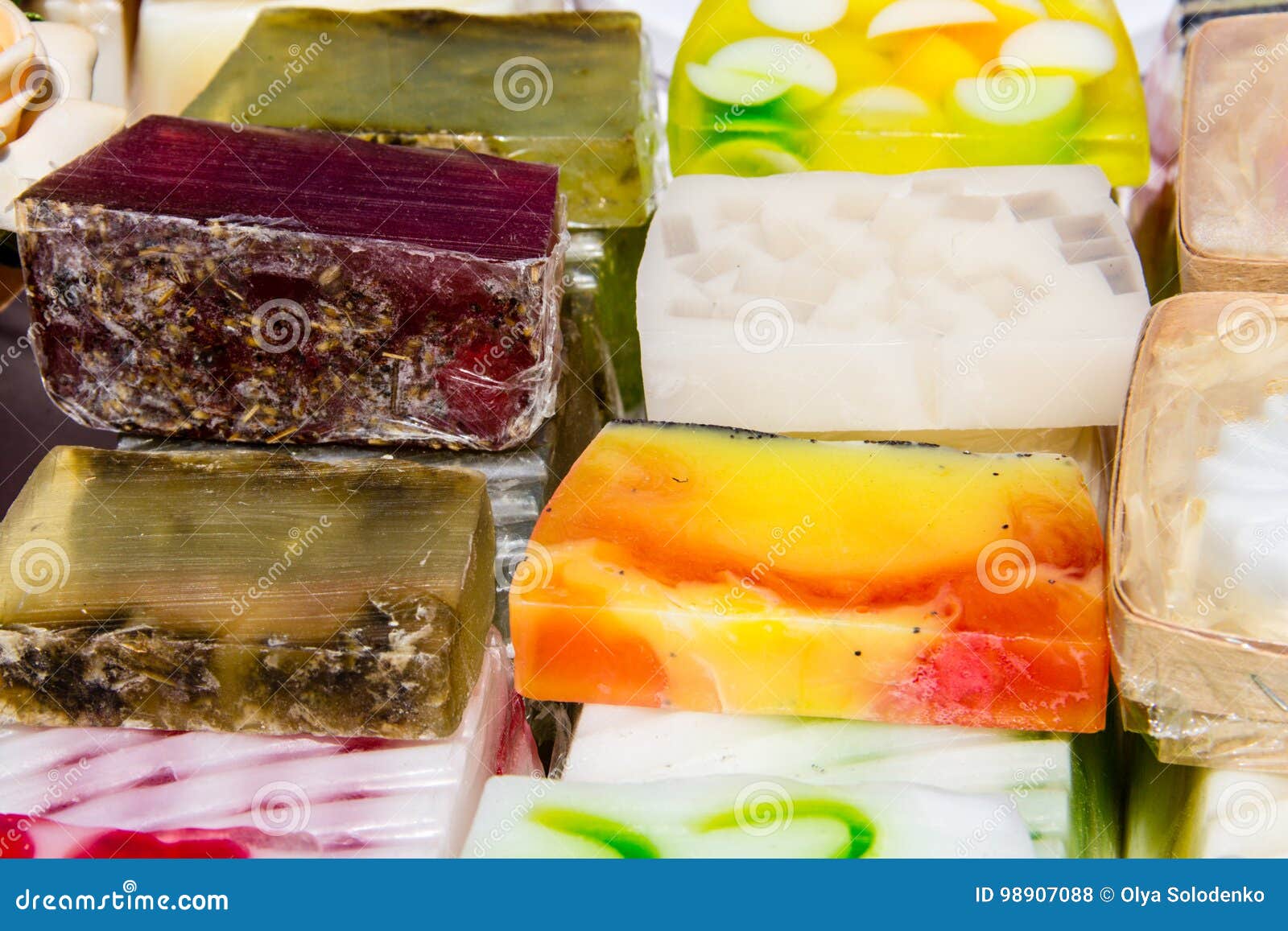 Stack of Different Natural Handmade Soaps Stock Photo - Image of purity ...