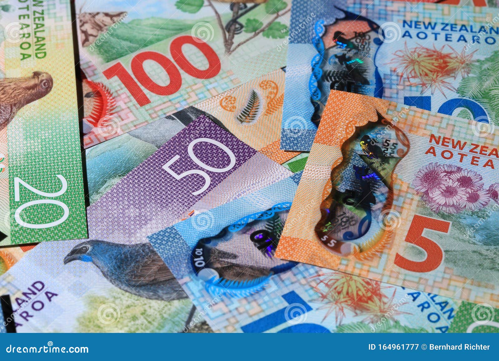 Stack of Different New Zealand Dollar Banknotes Stock Image - Image of ...