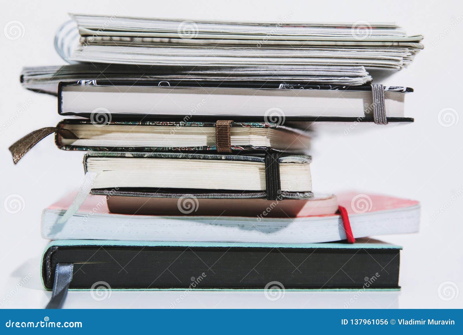 Stack of Different Notebooks and Sketchbooks Stock Photo - Image of ...