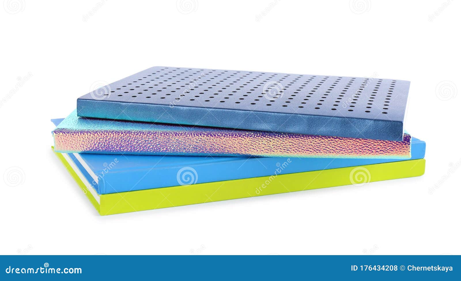 Stack of Different Notepads Isolated Stock Photo - Image of organizer ...