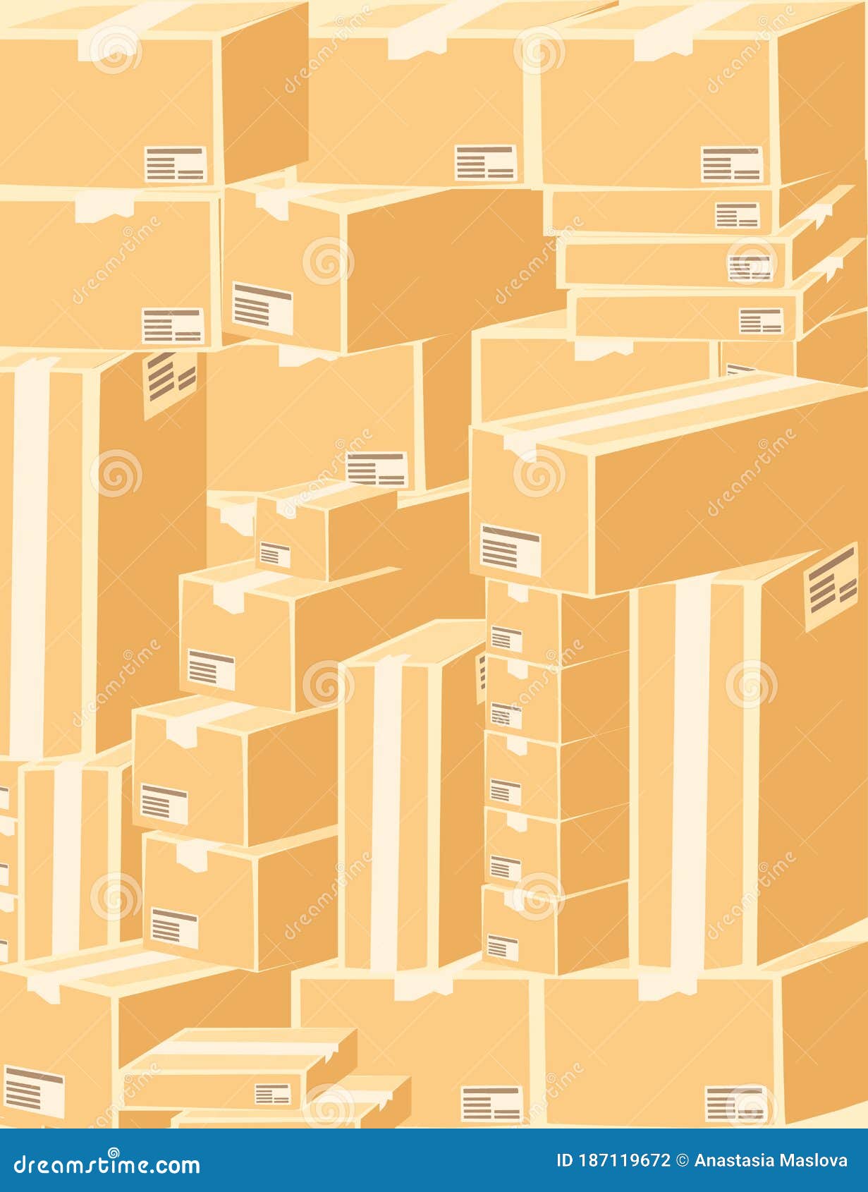 Stack of Different Parcel Packaging Box Set Cardboard Material Flat ...