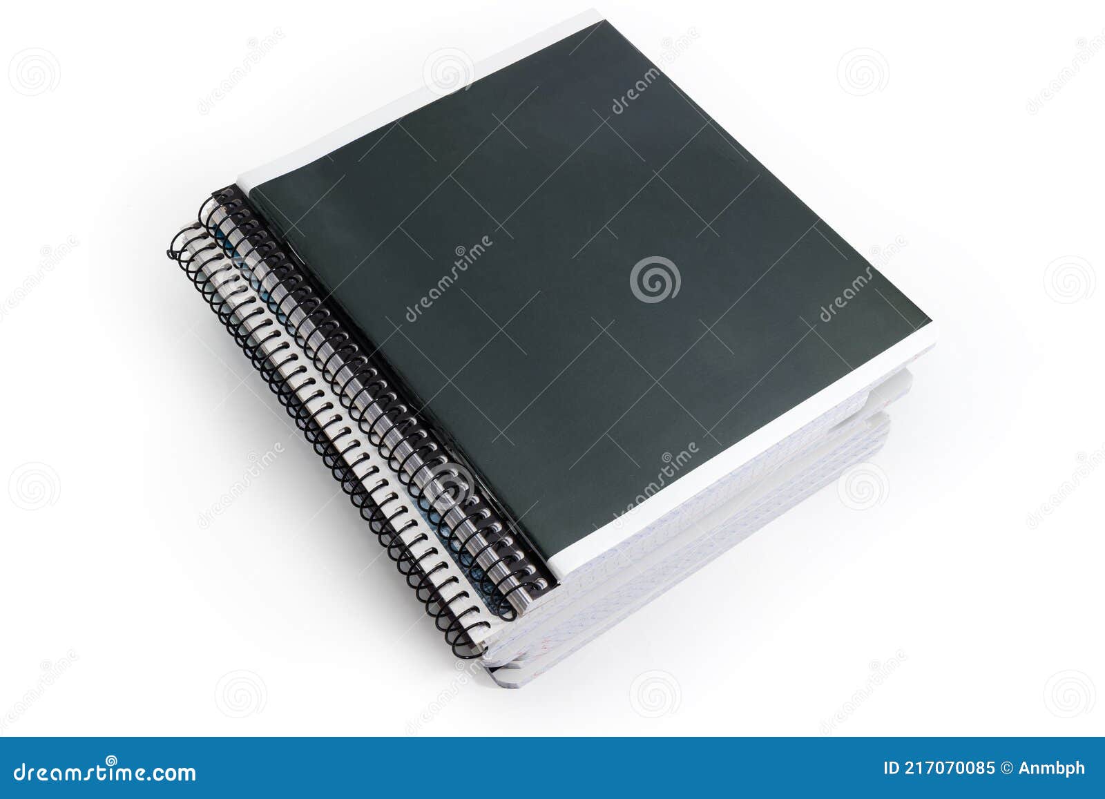 Stack of the Different School Exercise Books with Spiral Binding Stock ...